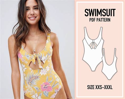Swimsuit Pattern Pdf Xxs Xxxl Sewing Pattern Swimsuit One Piece