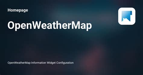 OpenWeatherMap Homepage