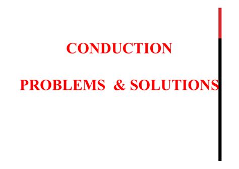 Heat Conduction Problems And Solutions