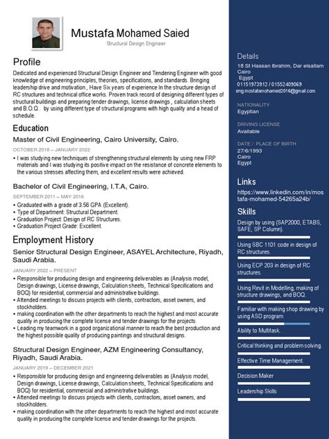 Eng Mostafa Mohamed Saied Pdf Pdf Engineering Egypt