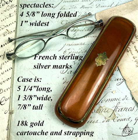 Antique French 18th Century Blond Tortoise Shell Spectacles Case Ster Antique French 18th Century Blond Tortoise Shell Spectacles Case Ster