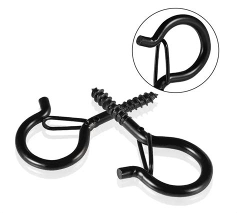 Dropship Horizontal And Vertical Black Threaded Hook Sheeps Eye Screw