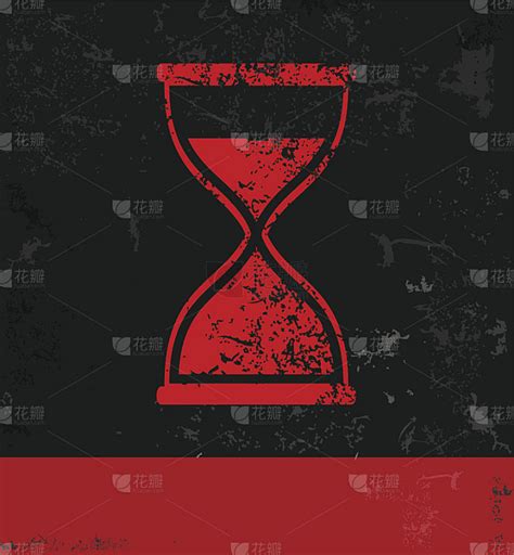 沙漏设计在垃圾背景，向量