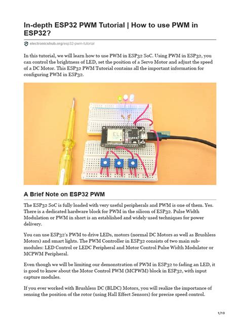 In Depth Esp32 Pwm Tutorial How To Use Pwm In Esp32 Pdf Analog To