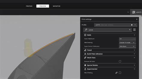 521 Regression Surface Mode Wall Ordering With Arachne Algorithm