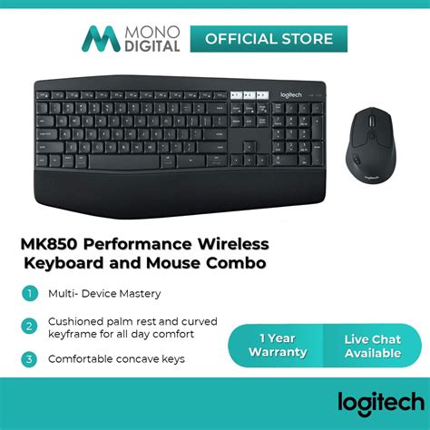 Logitech Mk850 Performance Wireless Keyboard And Mouse Combo Bluetooth And 2 4ghz Wireless
