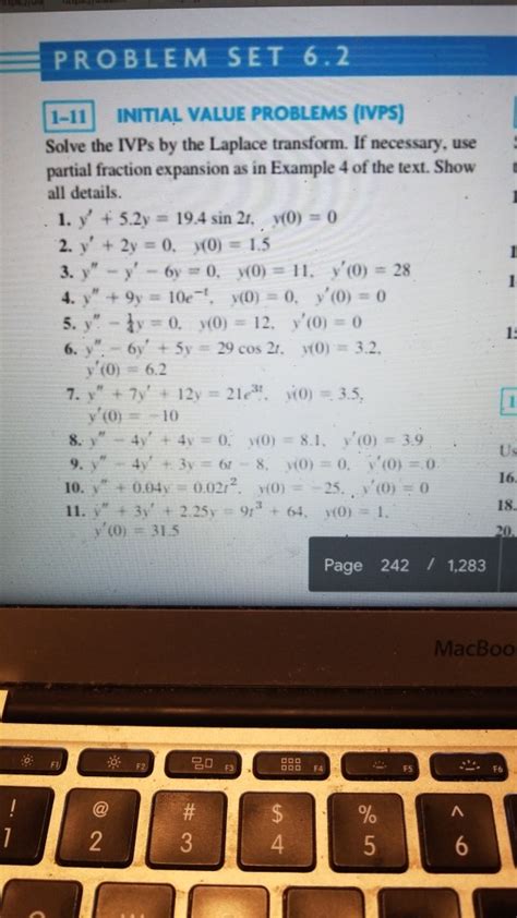 Solved Problem Set 62 1 11 Initial Value Problems Ivps