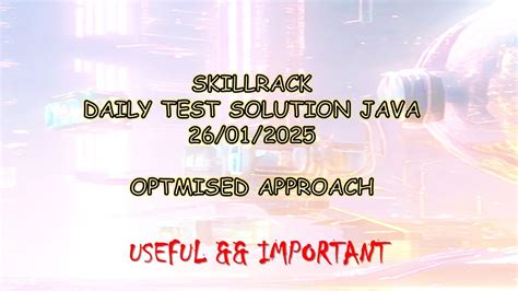 skillrack daily test java solution 26 01 2025 skillrack coderack