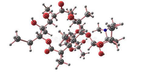 Estructura Molecular De La Eritromicina Aislada En Blanco Stock De