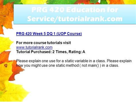 Prg 420 Education For Service Ppt Download