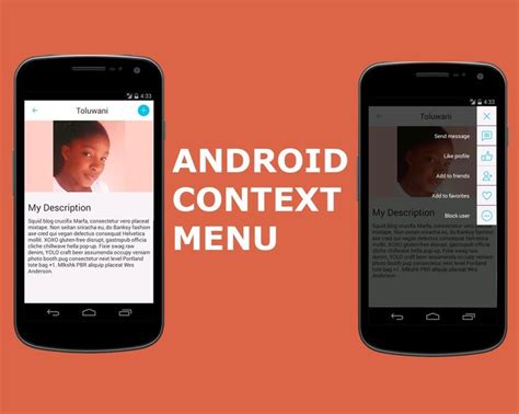 Android Context Menu Programming Tutorial Context Android