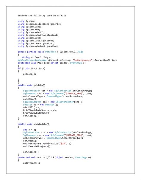 Aspnet Stored Procedure Manual Pdf