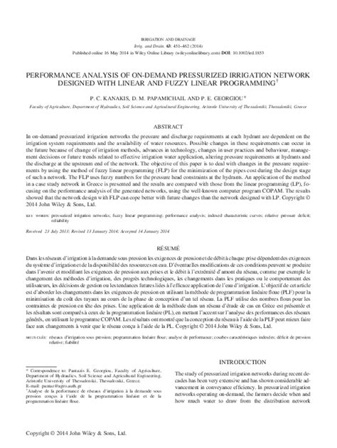 Pdf Fuzzy Vs Linear Programming In Irrigation Design