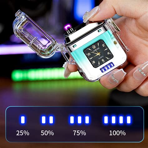 Djiypn Dual Plasma Lighter Usb Type C Rechargeable Electronic Windproof Flameless Butane Candle
