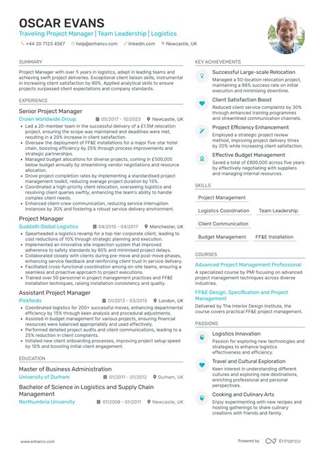 Project Manager Cv Examples And Guide For 2026
