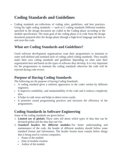 1 Coding Standards And Guidelines Pdf Computer Programming Parameter Computer Programming
