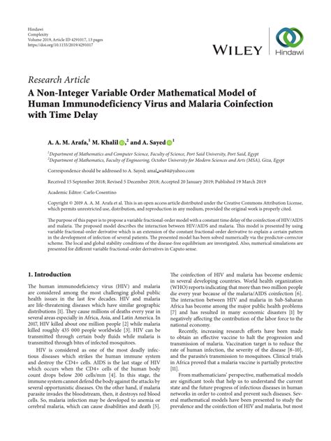 pdf a non integer variable order mathematical model of human