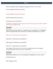 Quiz 1 Docx QUIZ 1 ROUTER Which Command Is Used To Manually Encrypt Passwords On A Cisco