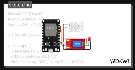Sesi 17 Relay And Dht22 Wokwi Esp32 Stm32 Arduino Simulator