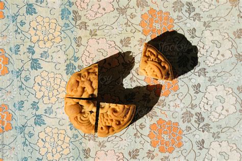 Cantonese Style Mooncake Cut Into Slices By Stocksy Contributor Maryanne Gobble Stocksy