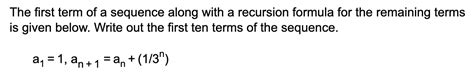 solved the first term of a sequence along with a recursion