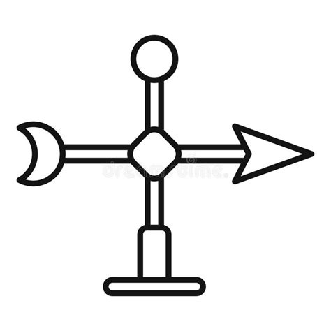 Simple Line Icon Of A Weather Vane Showing Wind Direction Stock Vector Illustration Of