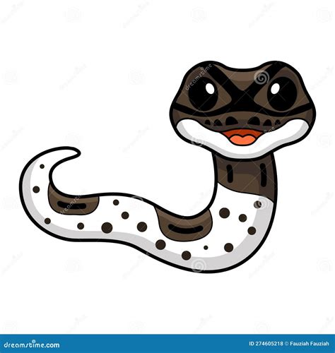 Cute Oreo Pied Ball Python Cartoon 274605191