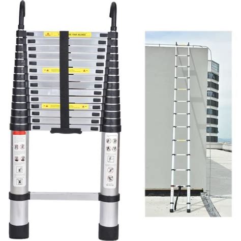Échelle Télescopique 4 4 M 2 Crochets Amovible Avec Crochet Amovible Pliable En Aluminium