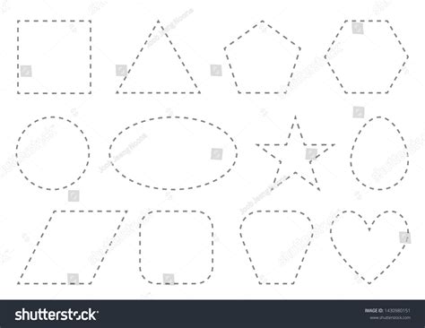 Practice Drawing By Dashed Lineprebabe Worksheet 스톡 벡터 로열티 프리 1430980151 Shutterstock