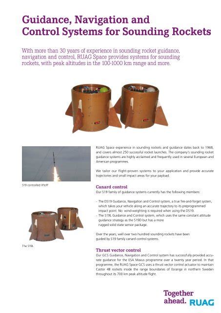 Guidance Navigation And Control Systems For Sounding Rockets