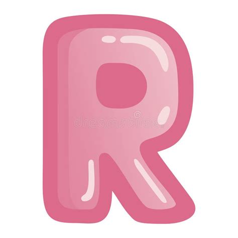 Letter R Pink Bold Alphabet Font Doodle Drawing Vector Art Stock Vector
