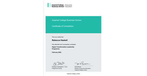 Digital Transformation Leadership Programme • Rebecca Haskell • Rebecca