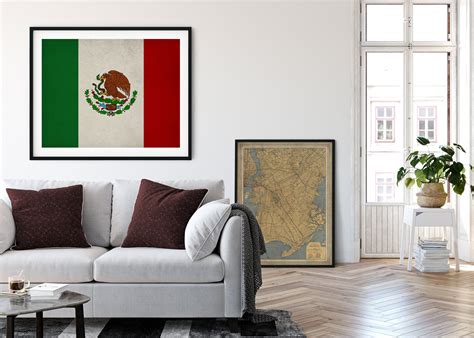 Mexico Flag Art Mexico Flag Print Mexican Flag Poster Etsy