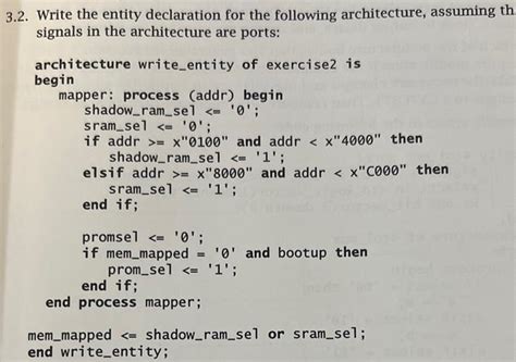 Solved 32 Write The Entity Declaration For The Following