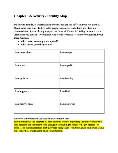 Copy Of Identity Map Ch 1 5 Casperson Chapter 1 5 Activity