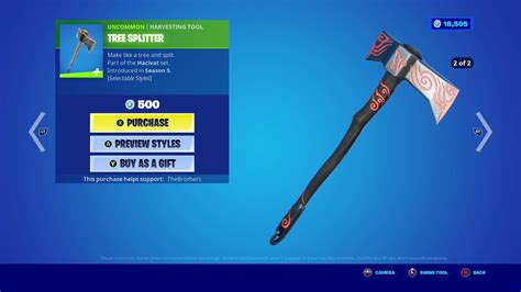 Super Rare Tree Splitter Pickaxe Is Back Hacivat Skin Set Youtube