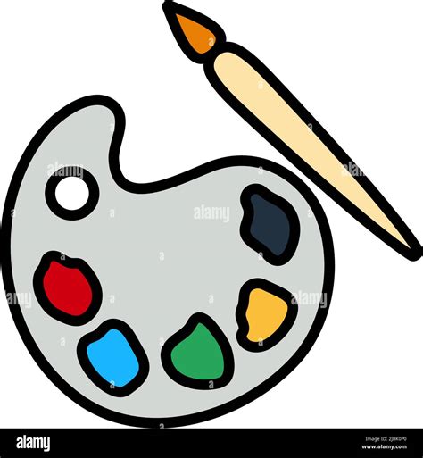 Icon Of School Palette Editable Bold Outline With Color Fill Design Vector Illustration Stock