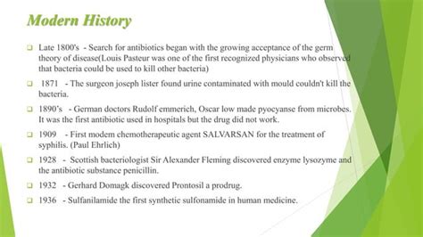 Brief Historical Background And Classification Of Antibiotics Pptx