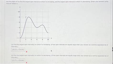 solved use the graph of f to find the largest open interval