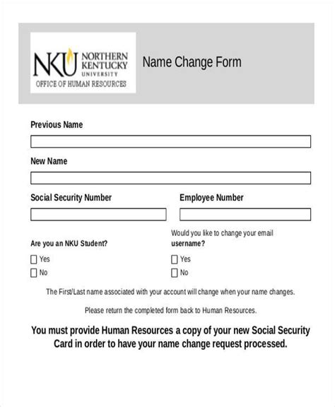 FREE 7 Sample Employee Name Change Forms In PDF MS Word