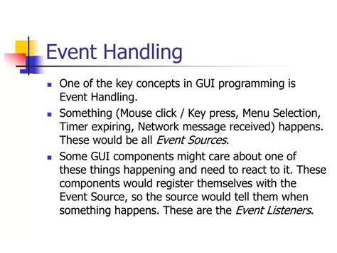 Ppt Event Handling Powerpoint Presentation Free Download Id26652