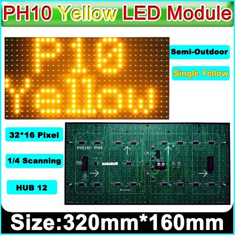 P10 Yellow LED Display Module Message Board P10 LED Brand Sign Electronic Moving Text P10