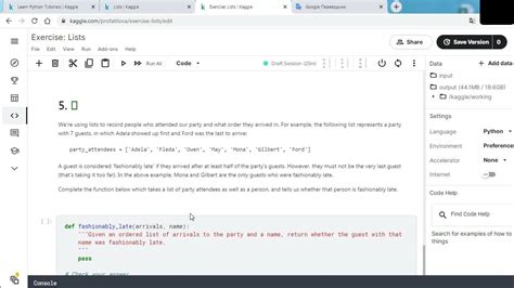 day 5 30 days of ml Курс python Списки Циклы практика kaggle
