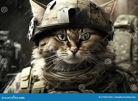 Ilustração Do Gato Militar Ilustração Stock Ilustração De Sonho