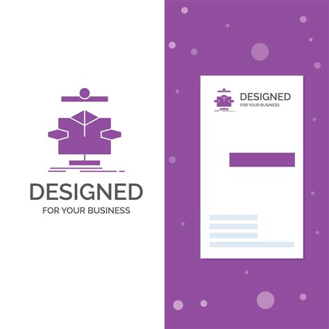 Business Logo For Algorithm Chart Data Diagram Flow Vertical Purple Business Visiting Card