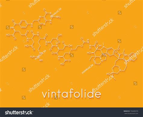 Vintafolide Cancer Drug Molecule Skeletal Formula Stock Illustration