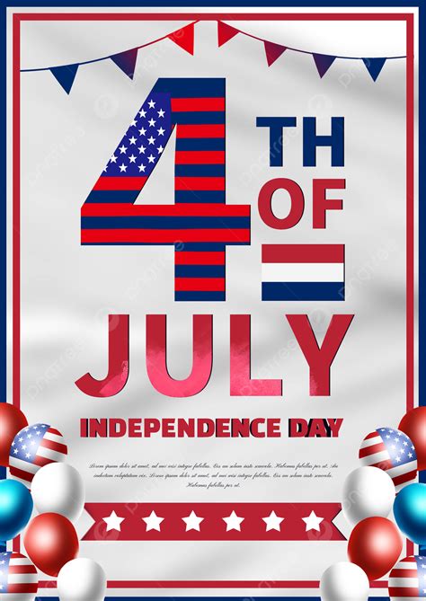 미국 독립 기념일 포스터 템플릿 Psd 다운로드 디자인 자료 다운로드