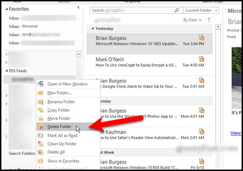 Remove RSS Feeds From Outlook Clutter Free Experience