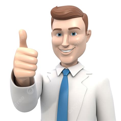 Businessman In White Shirt And Blue Tie Pointing And Thumbs Up Close Up
