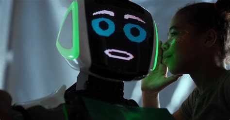 Ai Ai 표현 Led 조명 감정 고급 로봇 공학 공상 과학 기술 네온 글로우 네온 불빛 동료 동반자 로봇 디지털 상호작용 로봇 로봇 공학 로봇